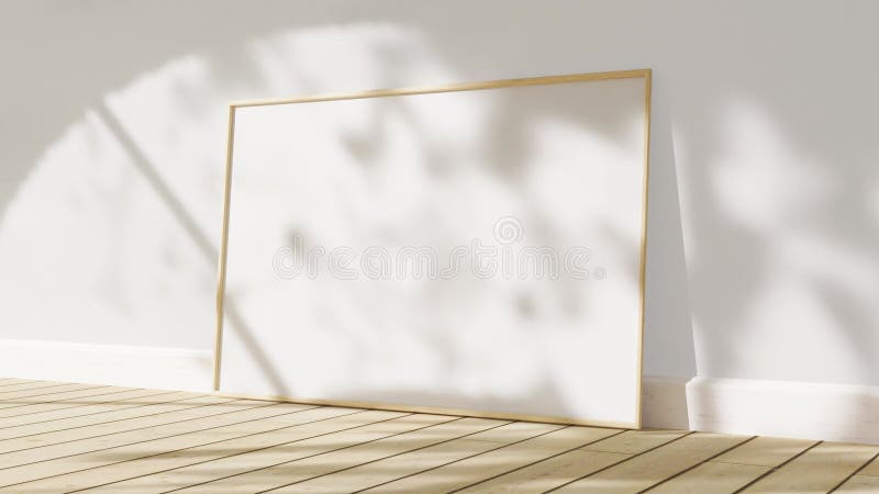 Horizontal Frame in White Interior with Animated Shadows Overlay Stock ...