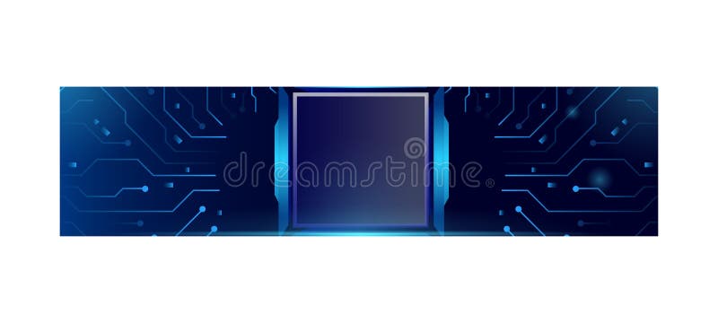 Horizontal Futuristic Cyberspace Abstract Technology Background Concept ...