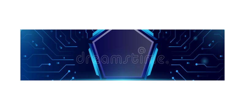 Horizontal Futuristic Cyberspace Abstract Technology Background Design ...