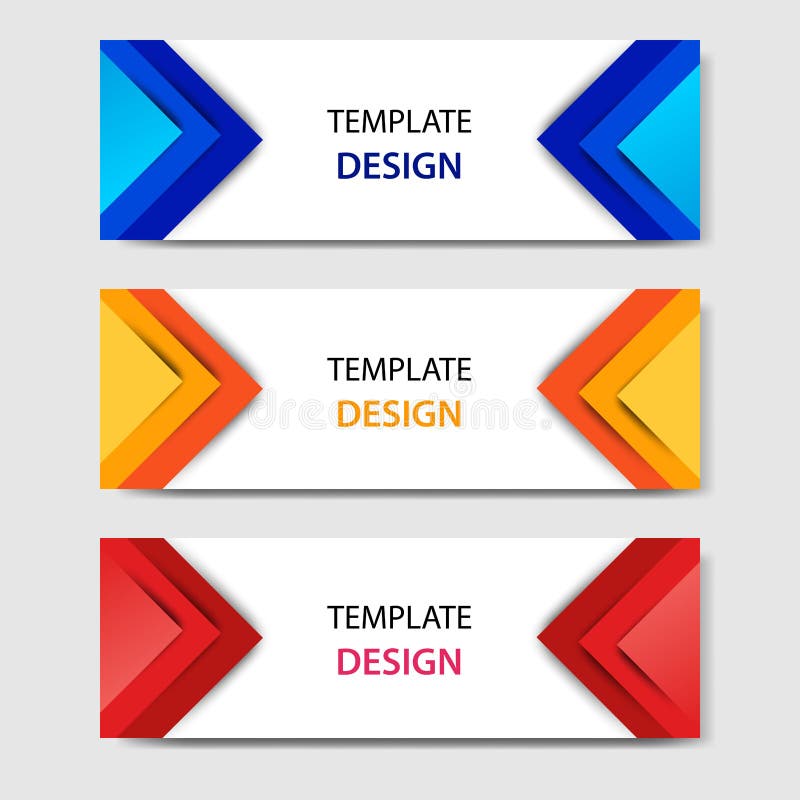 Horizontal Geometric Shape Banner Template Abstract Paper Cut Style ...