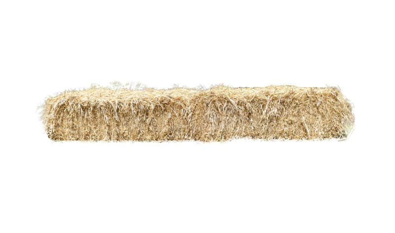 Horizontal Golden Yellow Haystack Isolated on White Background with ...