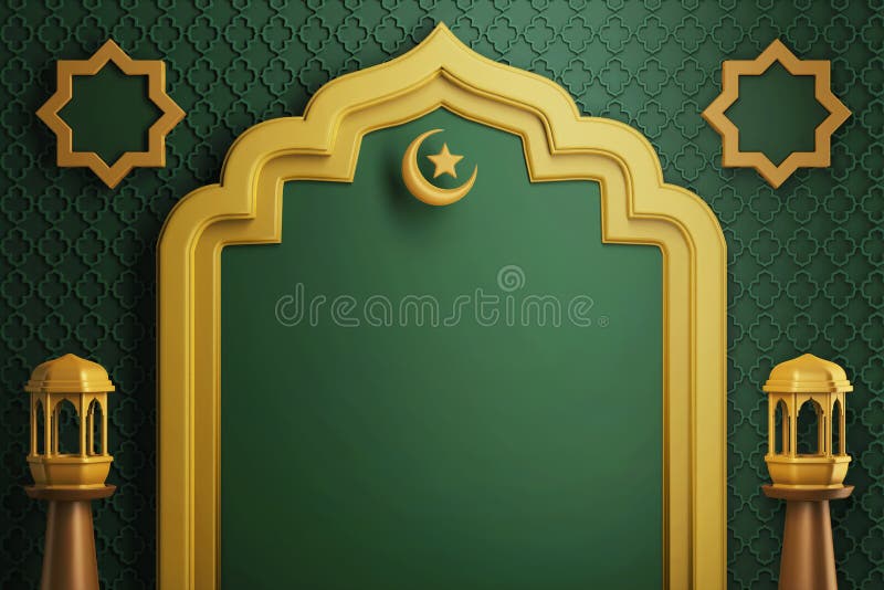 Horizontal Greeting or Banner Card Composition with Empty Center Insert ...