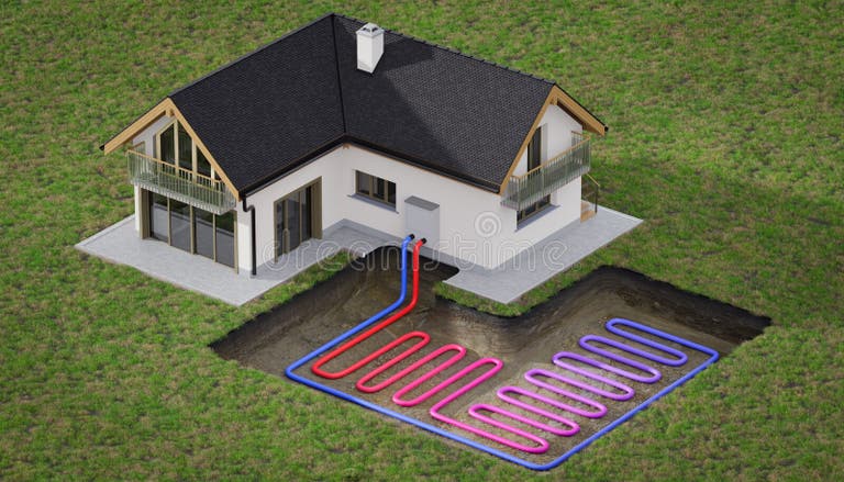 Horizontal Ground Source Heat Pump System for Heating Home with ...