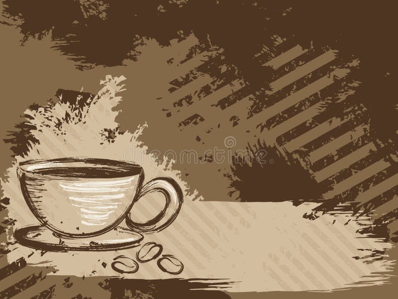 Horizontal Grungy Coffee Background Stock Vector - Illustration of ...