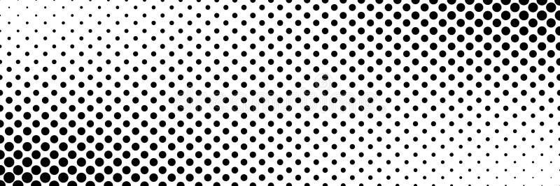 Horizontal Halftone of Black Circle Design for Pattern and Background ...