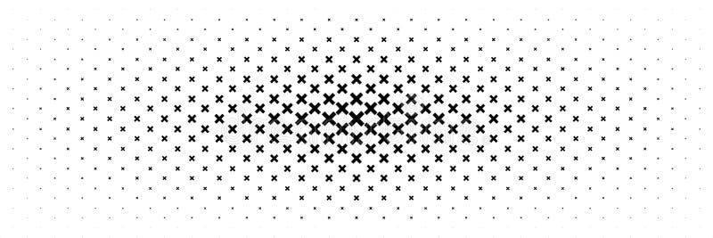 Horizontal Halftone of Black Cross and Multiply from Center Design for ...
