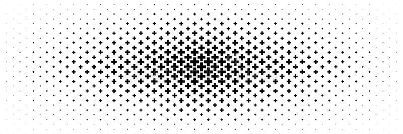 Horizontal Halftone of Black Cross or Plus Design for Pattern and ...