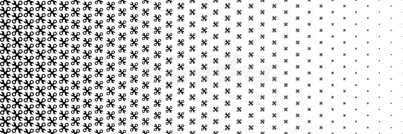 Horizontal Halftone of Black Cross Wrench for Pattern and Background ...