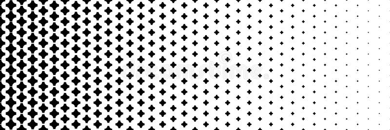 Horizontal Halftone of Black Curved Plus and Cross Design for Pattern ...