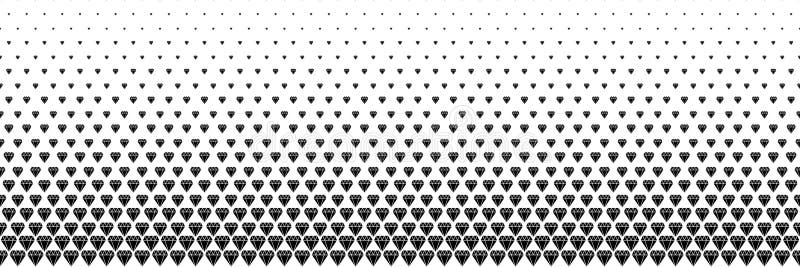 Horizontal Halftone of Black Diamond Design for Pattern and Background ...