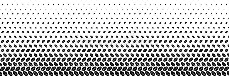 Horizontal Halftone of Black Leaves Design for Pattern and Background ...