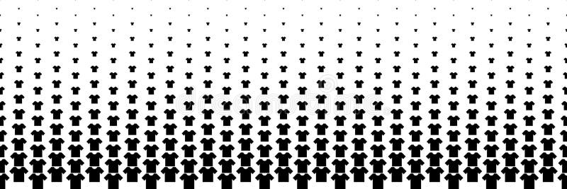 Horizontal Halftone of Black T-shirt Design for Pattern and Background ...