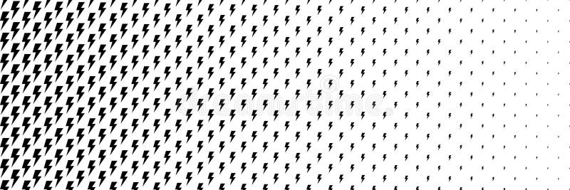 Horizontal Halftone of Black Thunderbolt Design for Pattern and ...