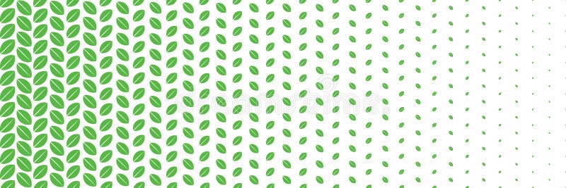 Horizontal Halftone of Green Leaves Design for Pattern and Background ...