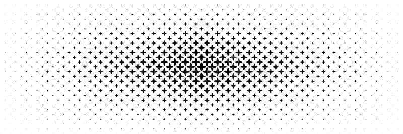 Horizontal Halftone from Middle of Black Oval Cross and Oval Plus ...