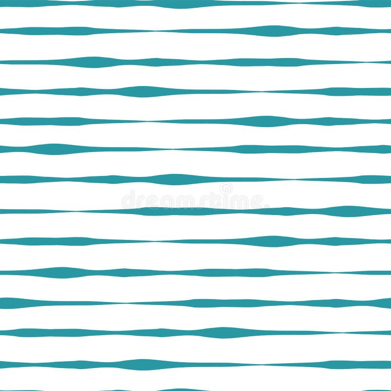Horizontal Hand Drawn Lines Seamless Vector Background. Teal Hand Drawn ...