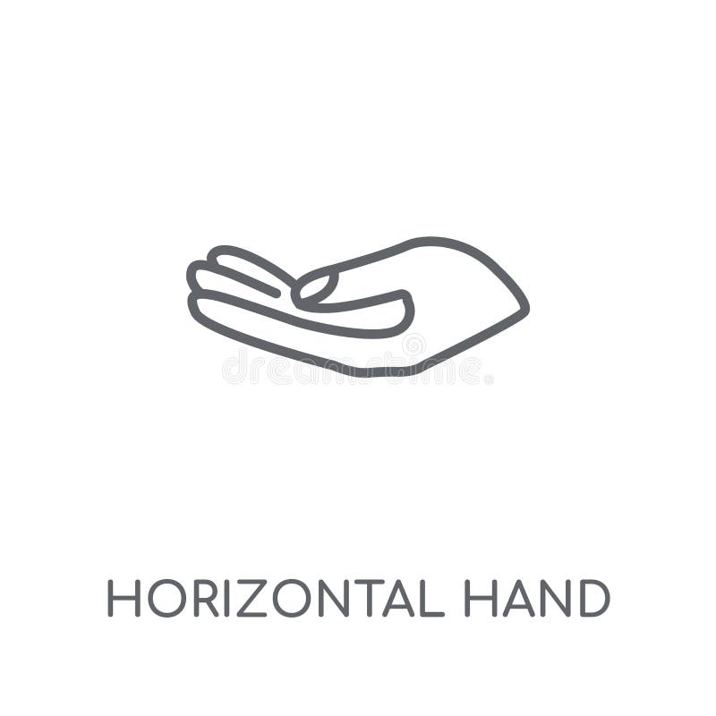 Horizontal Hand Linear Icon. Modern Outline Horizontal Hand Logo Stock ...