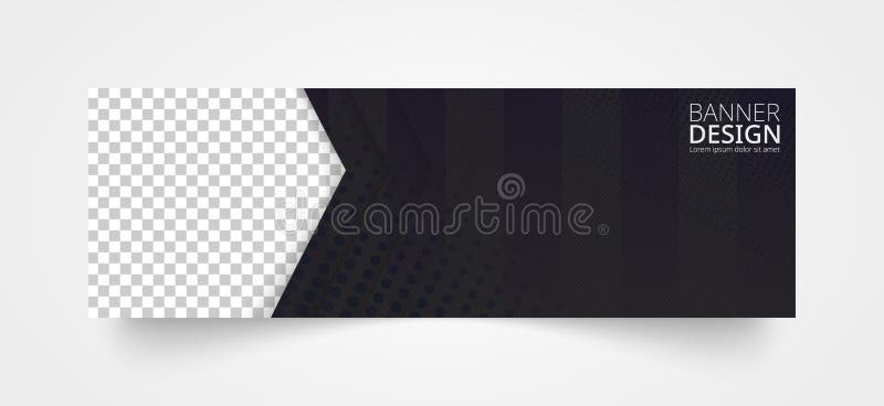 Horizontal Header Web Banner Design in Black Color Stock Vector ...