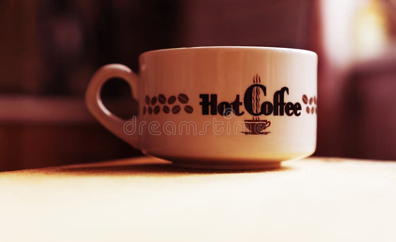 Horizontal Hot Cup of Coffee Bokeh Stock Image - Image of film, bokeh ...