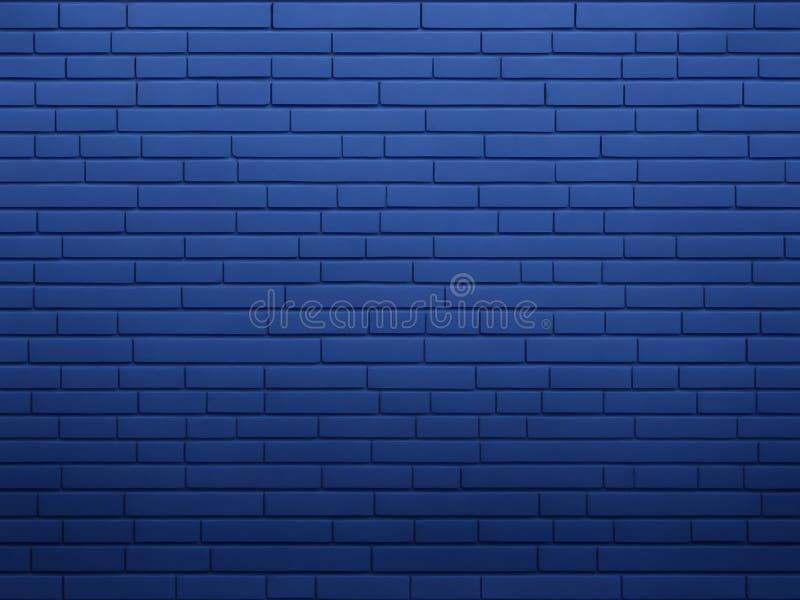 Horizontal Illustration of a Blue Brick Wall Stock Illustration ...