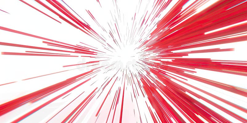 Horizontal Illustration of Bold Red Lines Radiating Outwards from ...