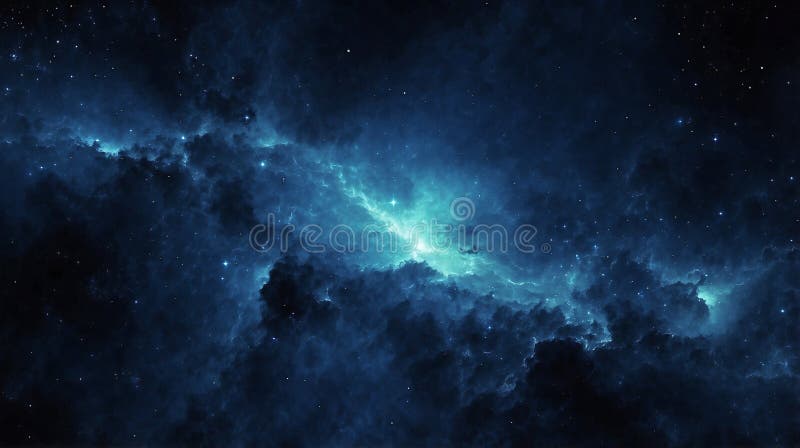 A Dark Blue Nebula in Space Stock Illustration - Illustration of modern ...