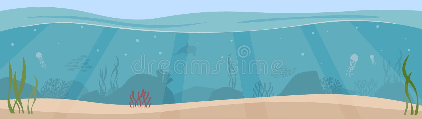 Horizontal Illustration Panorama Seabed Stock Illustrations – 22 ...
