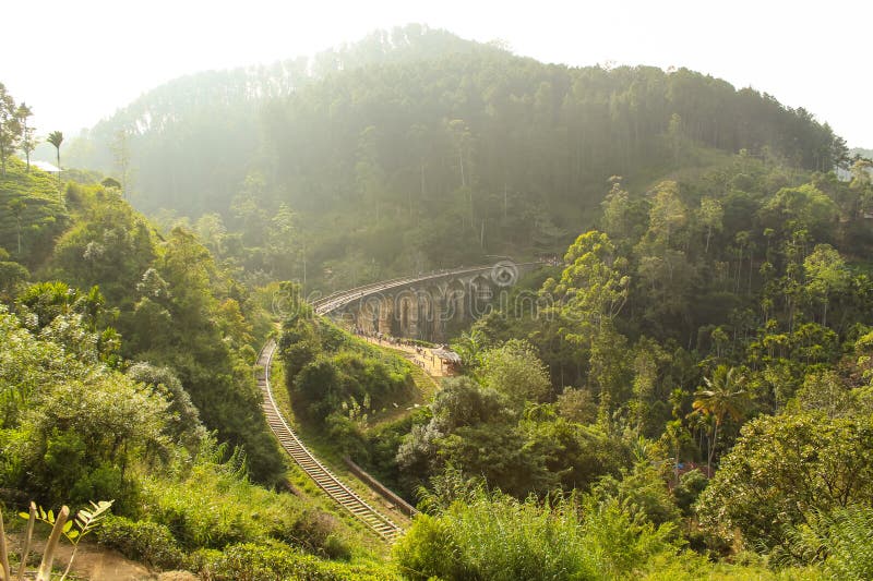 Horizontal Imadge of the Nine Arch Bridge from Above Stock Image ...