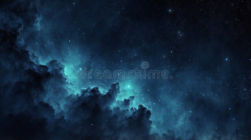 The Blue Nebula in the Universe Stock Illustration - Illustration of ...