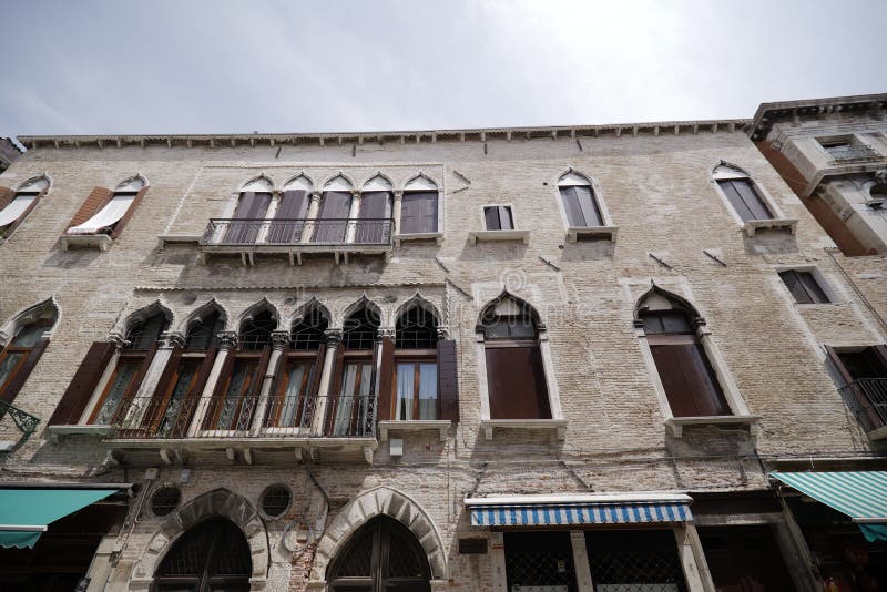 Horizontal Image of a Building Facade with Arcs in Venice Stock Photo ...