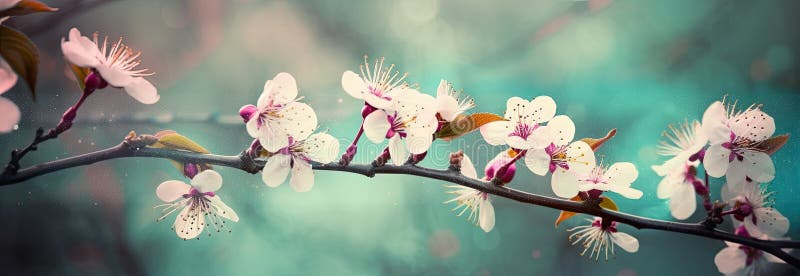 Horizontal Image with Cherry Blossom, Spring Flowers, Sakura ...