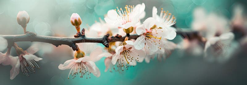 Horizontal Image with Cherry Blossom, Spring Flowers, Sakura ...