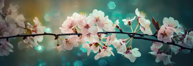 Horizontal Image with Cherry Blossom, Spring Flowers, Sakura ...