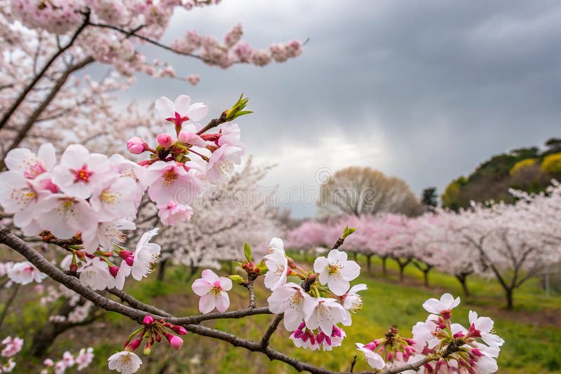 Horizontal Image with Cherry Blossom, Spring Flowers, Sakura ...