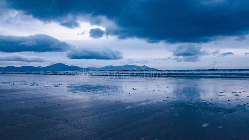 Horizontal Image of Coast with Clouds in the Sky and Dramatic Weather ...