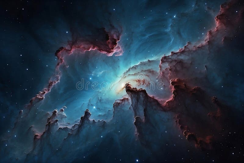 A Nebula in Interstellar Space Stock Illustration - Illustration of ...