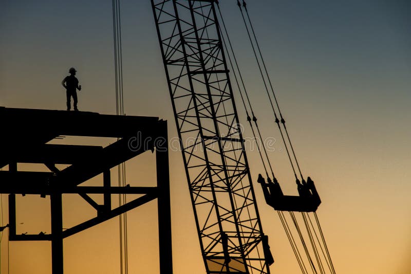 Horizontal Image of a Large Construction Crane, Iron Beam Frame and ...