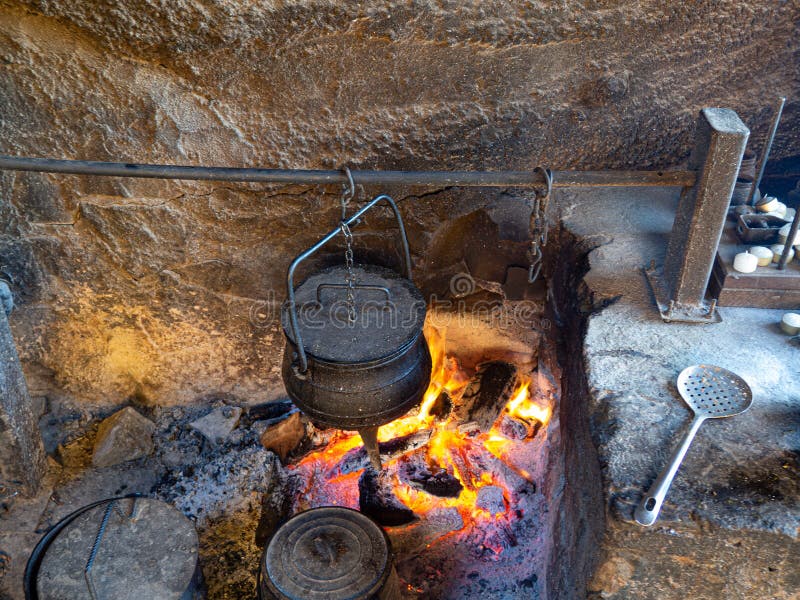 Stew Cooking on Open Fire, Horizontal Stock Image - Image of lunch ...