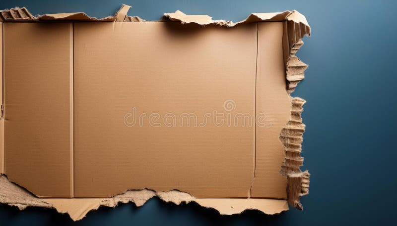 Torn Cardboard Document with Ripped Edge and Copy Space Stock ...