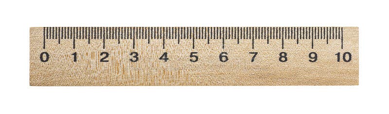 Horizontal Image of Wooden Ruler Isolated on White Background, Top View ...
