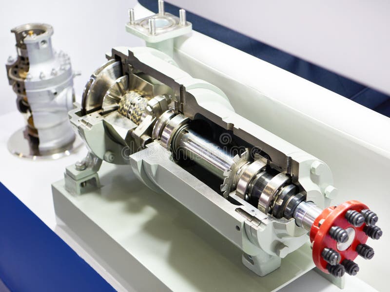 Horizontal Industrial Pump Cross Section Stock Image - Image of device ...