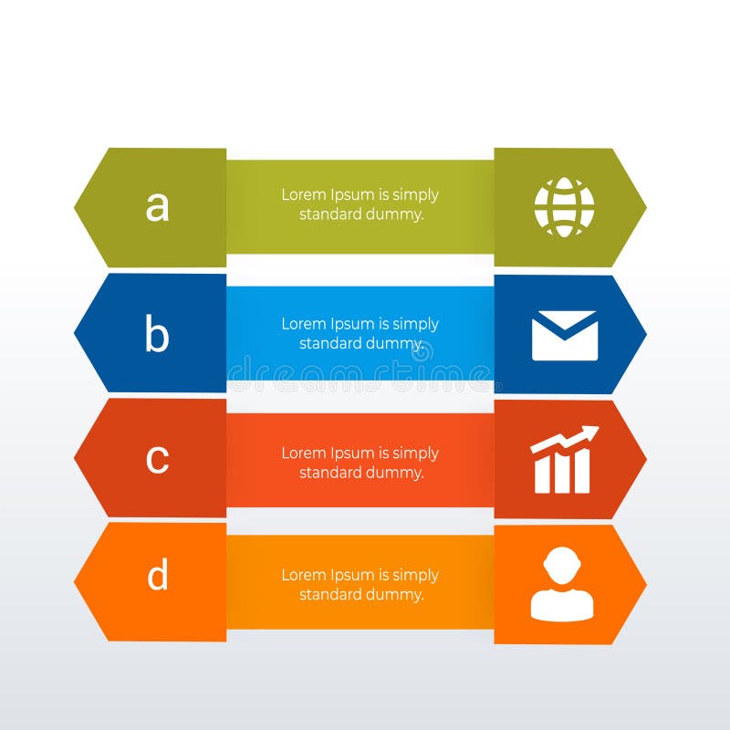 4 Horizontal Infographic Template Design. Business Concept Infograph ...