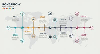Horizontal Infographic Timeline Featuring Various Sections Labeled with ...