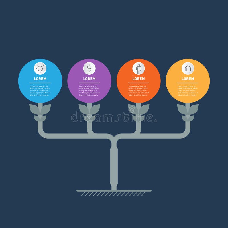 Horizontal Infographics 4 Steps Stock Vector - Illustration of business ...