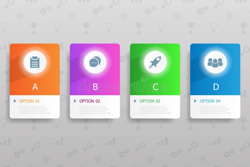 Horizontal Infographics 4 Steps Stock Vector - Illustration of four ...