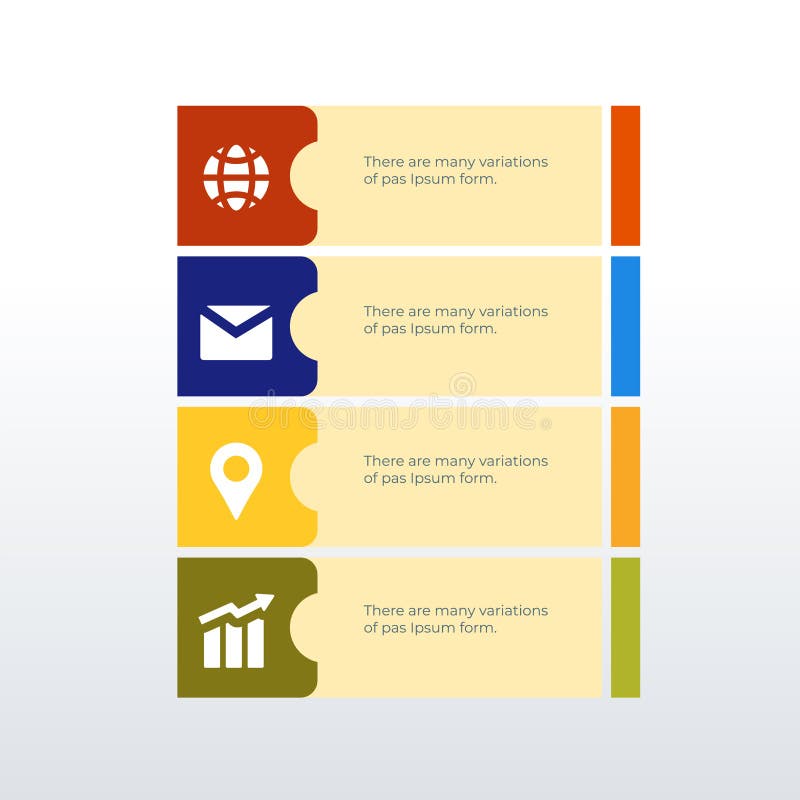 4 Horizontal Infographics Template Design. Business Concept Infograph ...