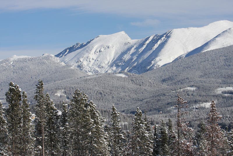 Horizontal Winter Mountain View of Winter Park, Colorado. Stock Photo ...
