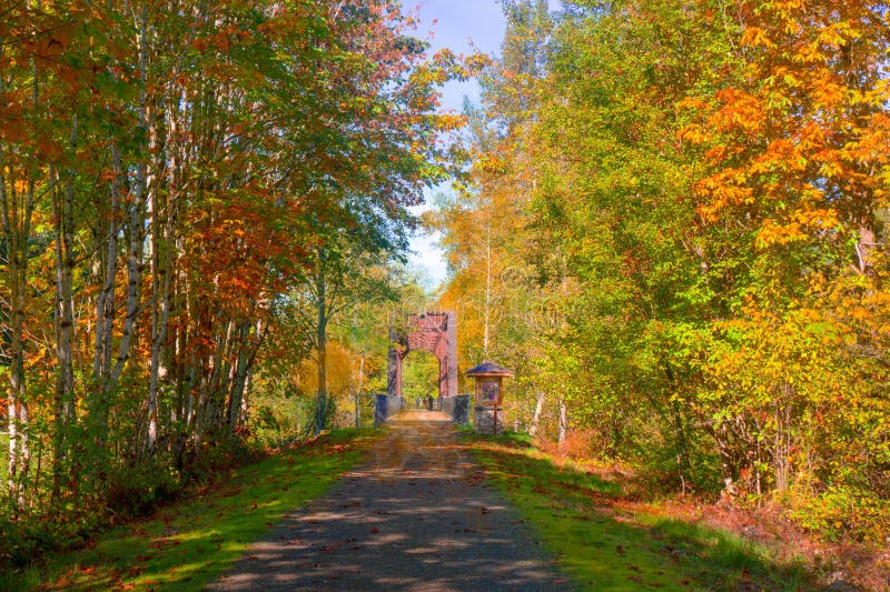 Country Rural Lane Fall Colors Train Tresses Stock Photo - Image of ...