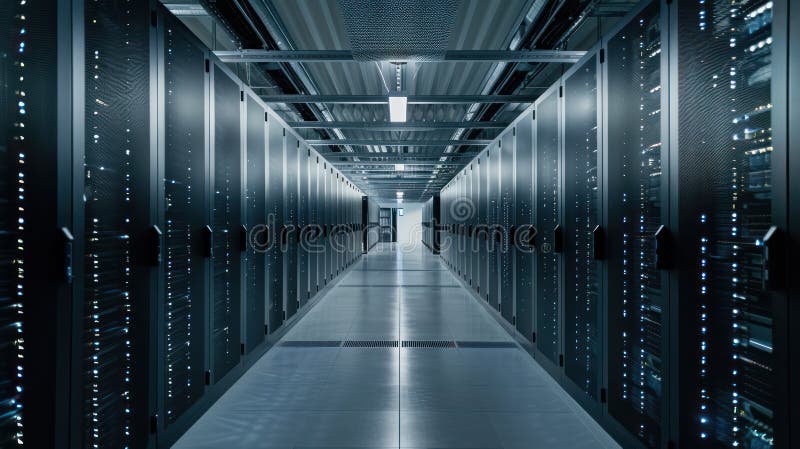 Horizontal Layout of a Data Center with Rows Stock Illustration ...