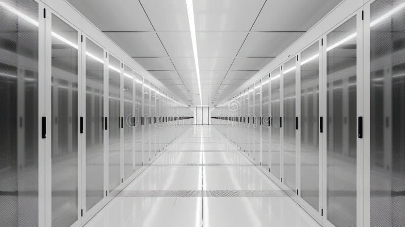 Horizontal Layout of a Data Center with Rows Stock Illustration ...